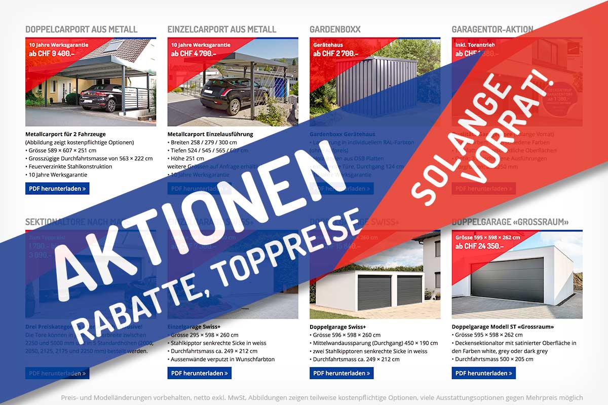 Carports, Fertiggaragen und Garagentore | Uninorm Technic AG